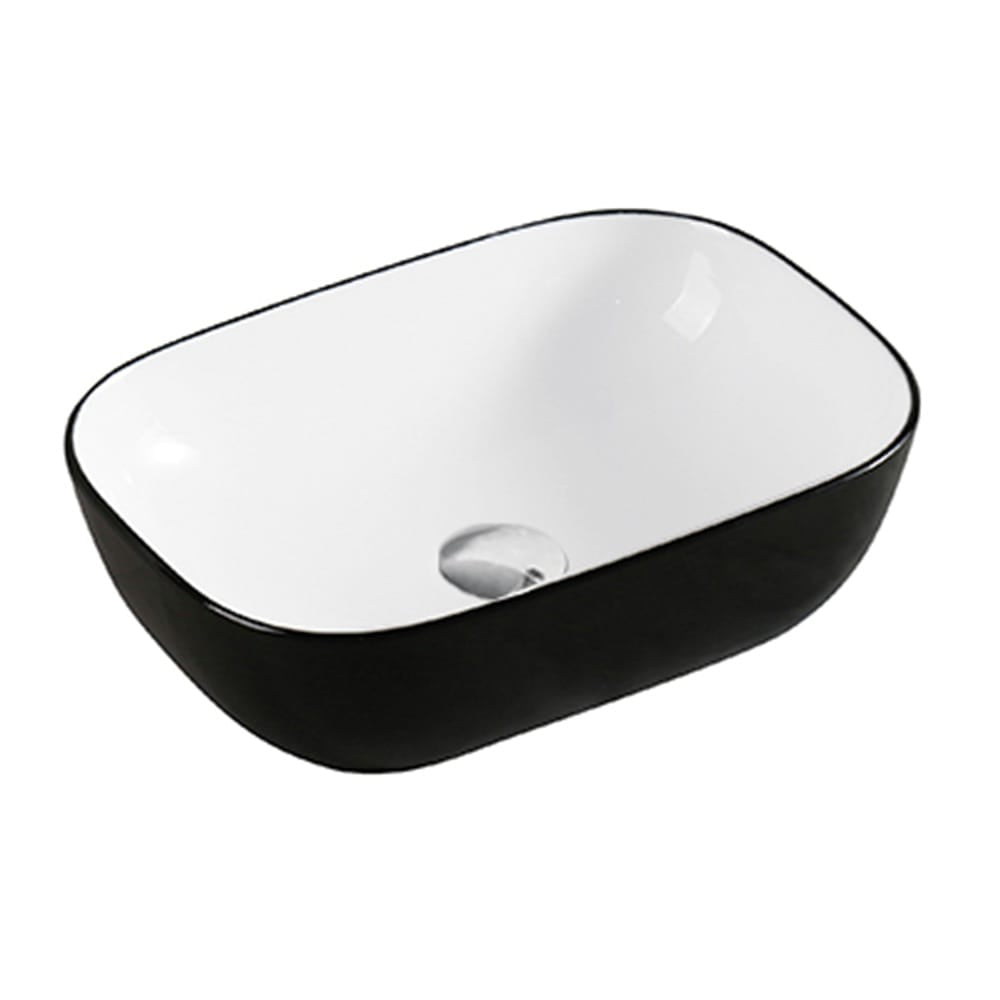 WB4632BK LUCERNE Above Counter Basin in Back and White 460x320x135MM ...