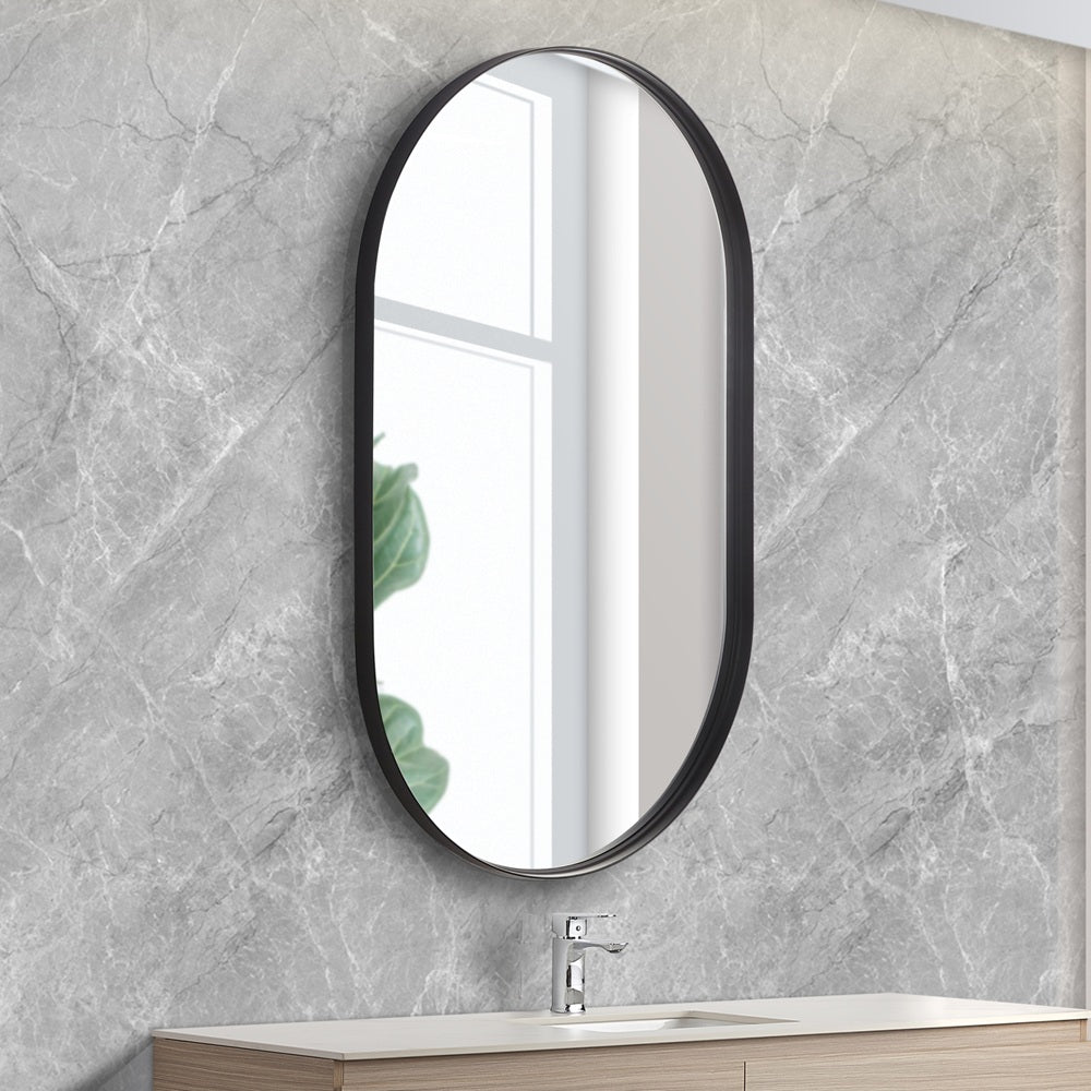 KDK- KOV4590F-MB MATTE BLACK ALUMINIUM FRAMED MIRRORS 450*900MM | VICTILES