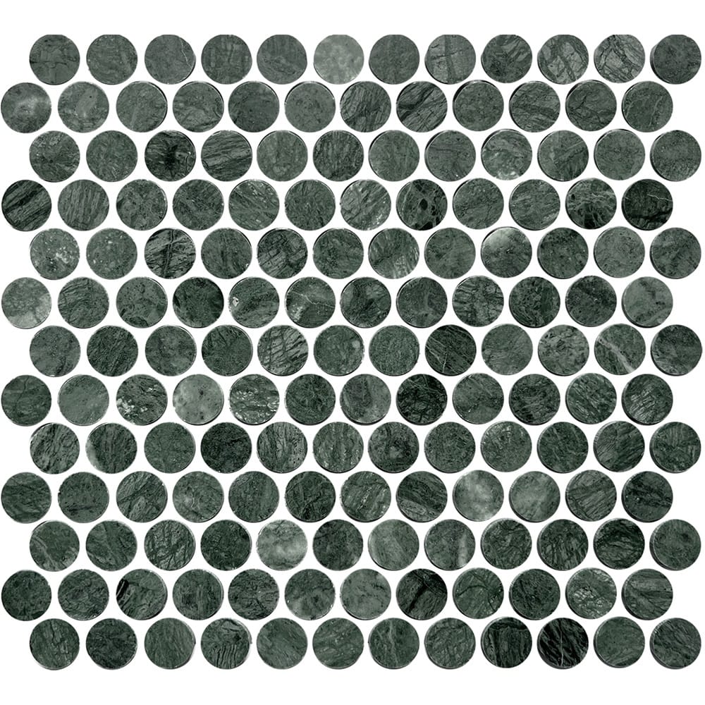 ART033 ARTEMIS INDIAN GREEN PENNY ROUND HONED 23X23 (300X300mm per she ...