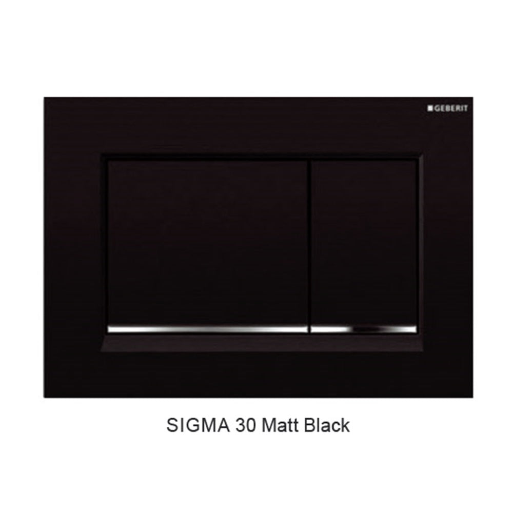 Sigma 30 — Square Dual Flush Button - Matt Black | VICTILES