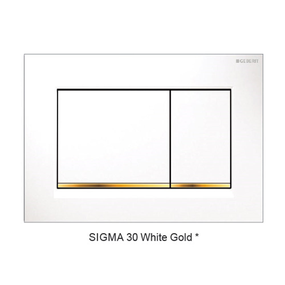 Sigma 30 — Square Dual Flush Button in White Gold | VICTILES